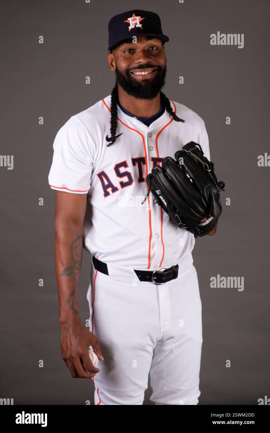 Houston Astros pitcher Miguel Castro poses during photo day at the team ...