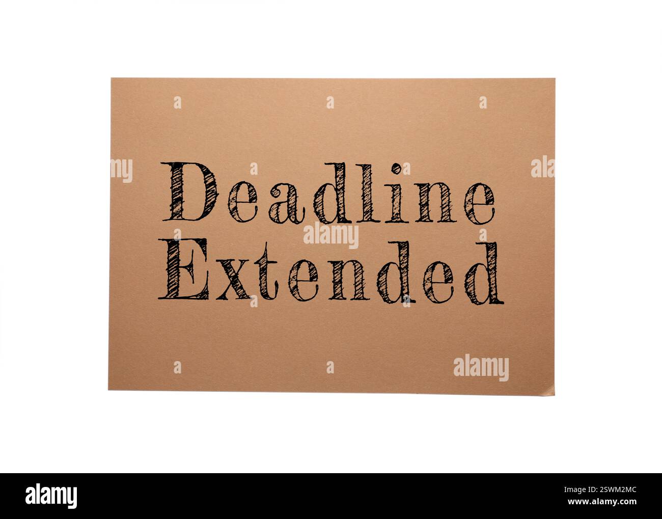 Paper note with text Deadline Extended on white background Stock Photo ...