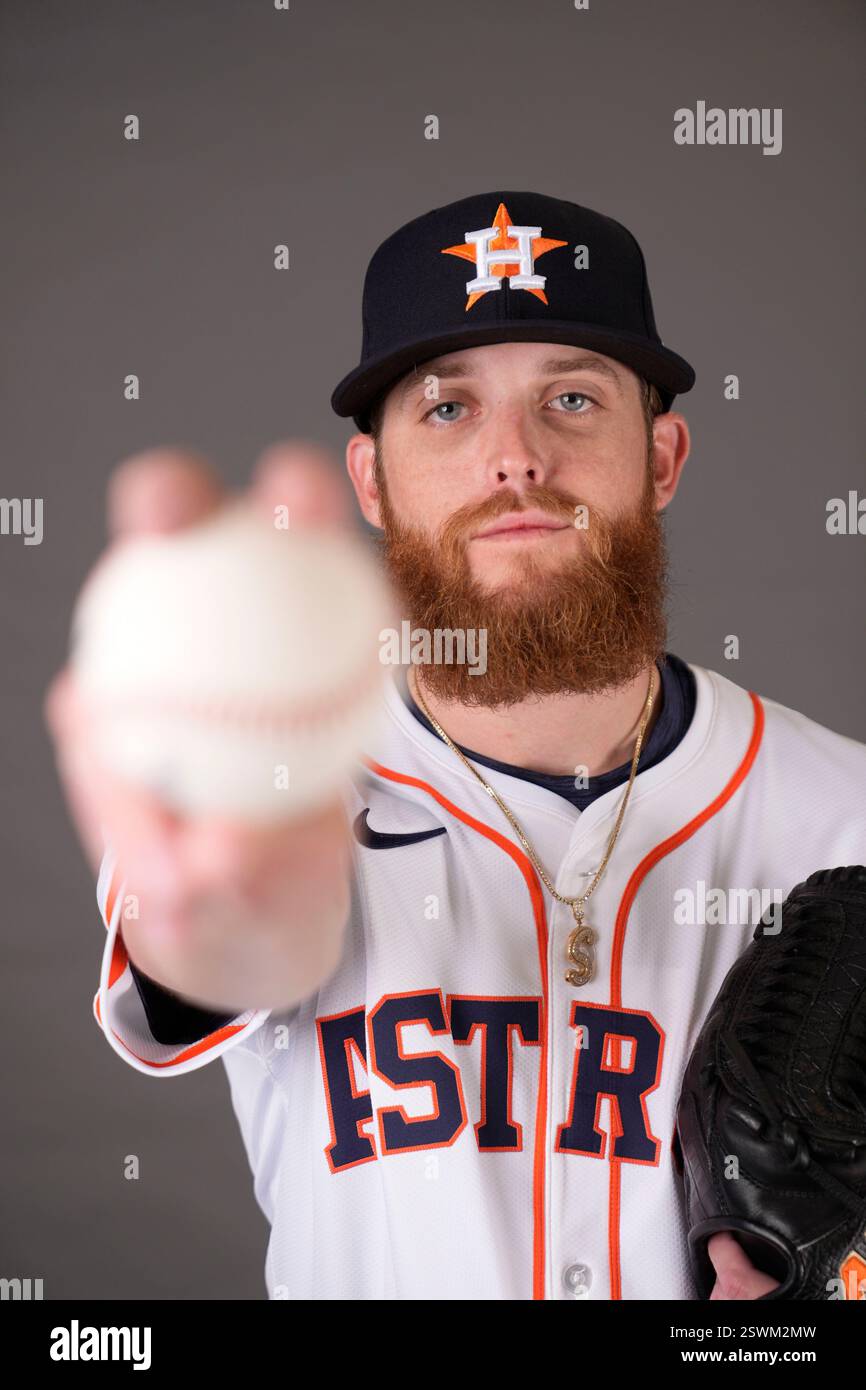Houston Astros pitcher Shawn Dubin poses during photo day at the team's ...