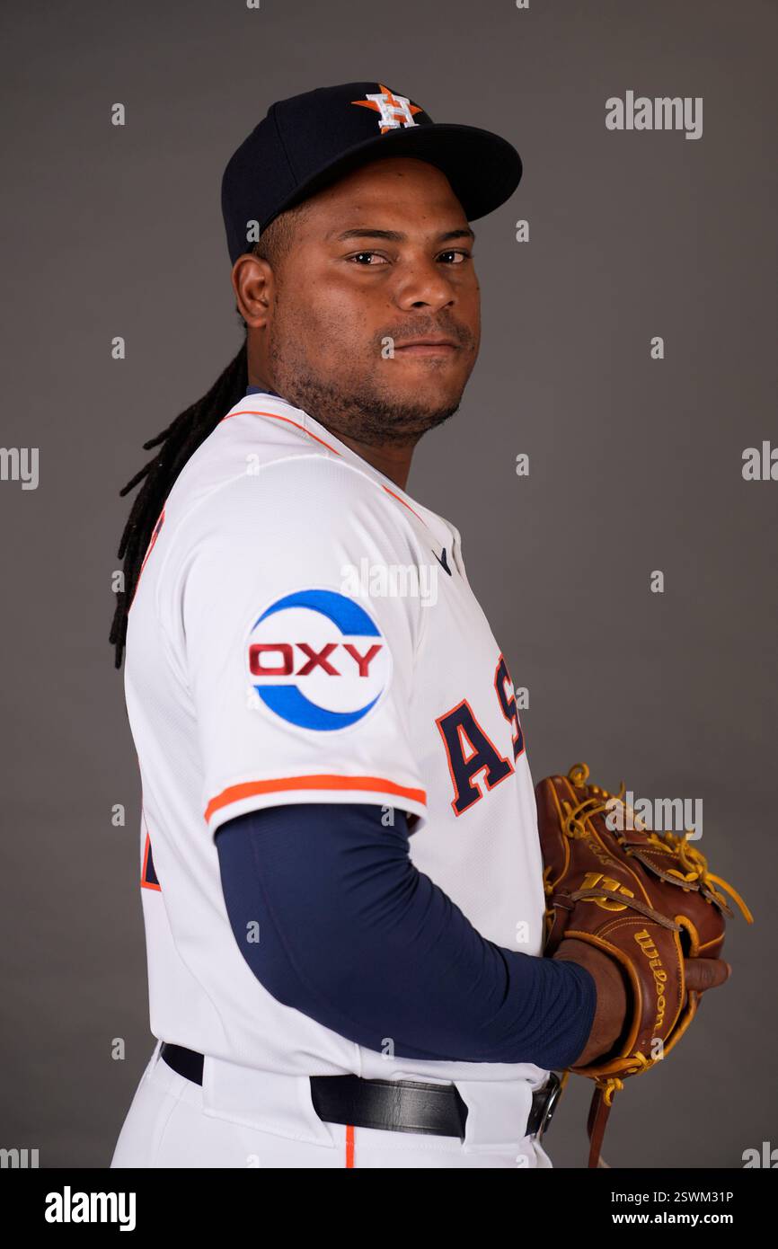 Houston Astros pitcher Framber Valdez poses during photo day at the ...