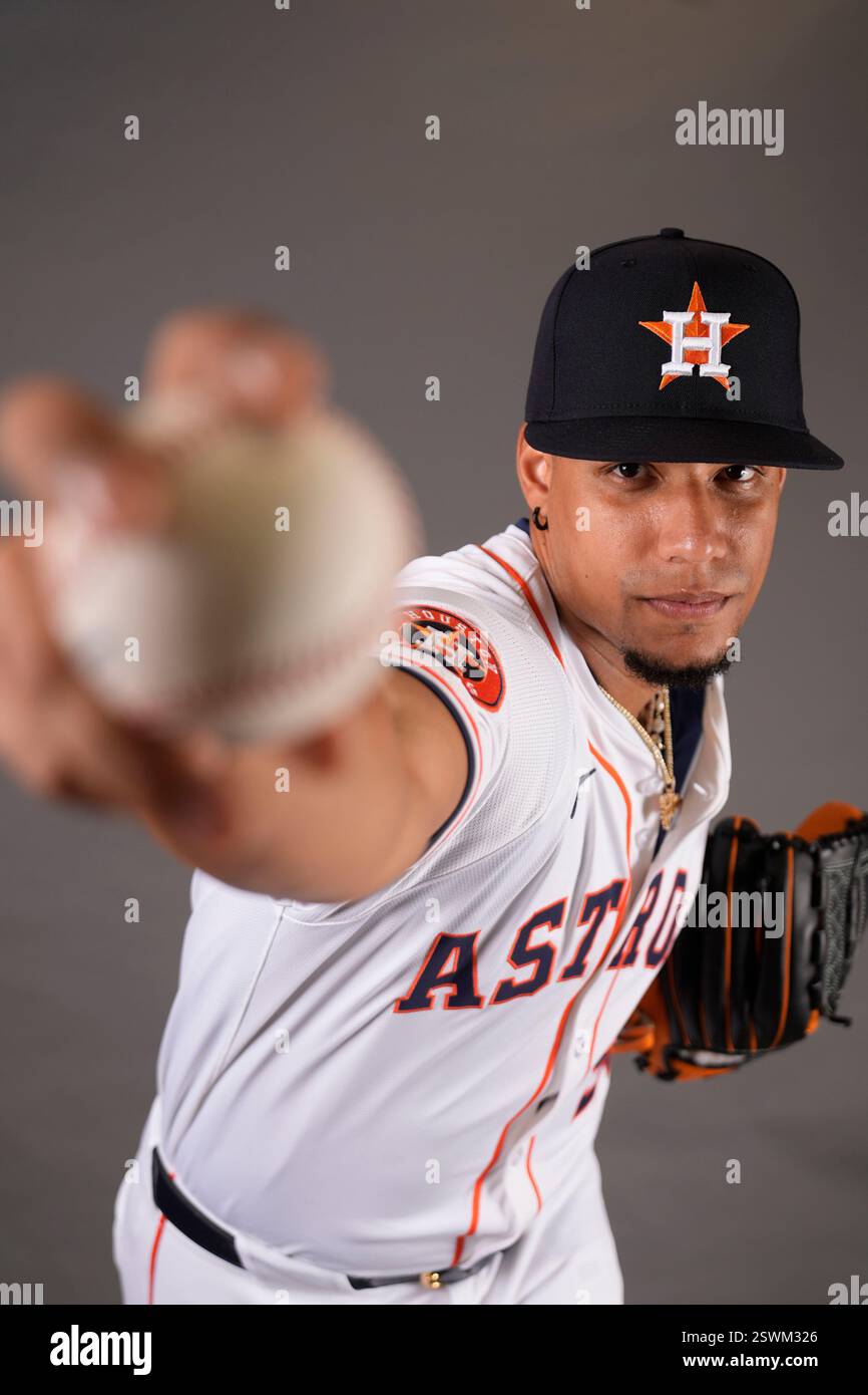 Houston Astros pitcher Bryan Abreu poses during photo day at the team's ...