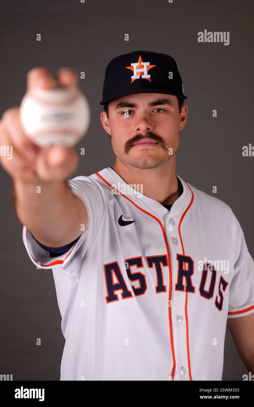 Houston Astros pitcher Aaron Brown poses during photo day at the team's ...