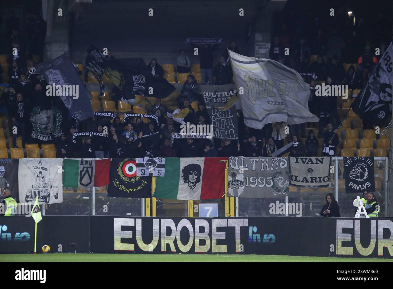 Lecce, Italy. 21st Feb, 2025. Udinese Calcio supporters in the match ...