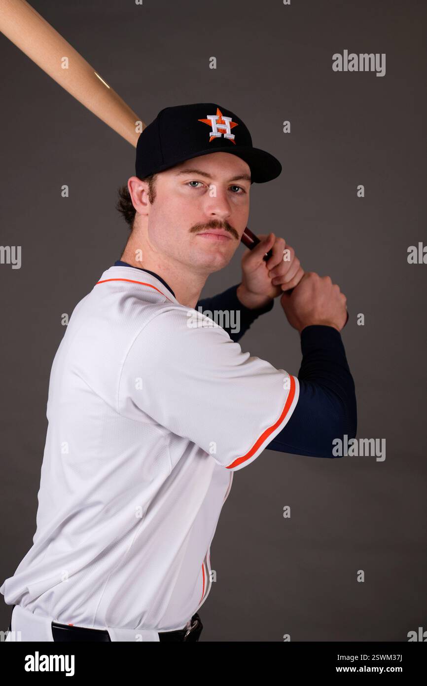 Houston Astros outfielder Jacob Melton poses during photo day at the ...