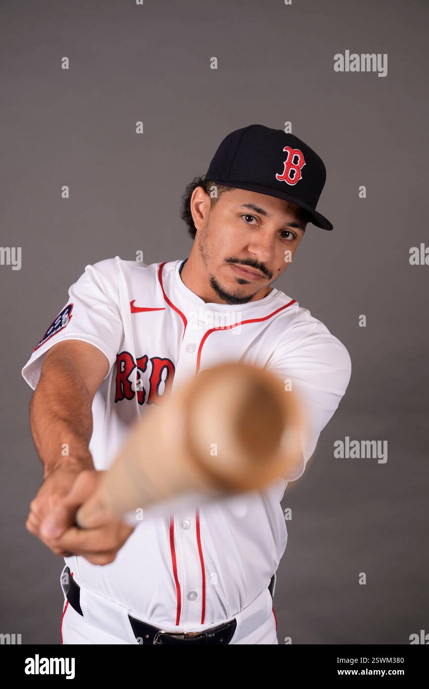 Boston Red Sox shortstop David Hamilton poses during photo day at the ...