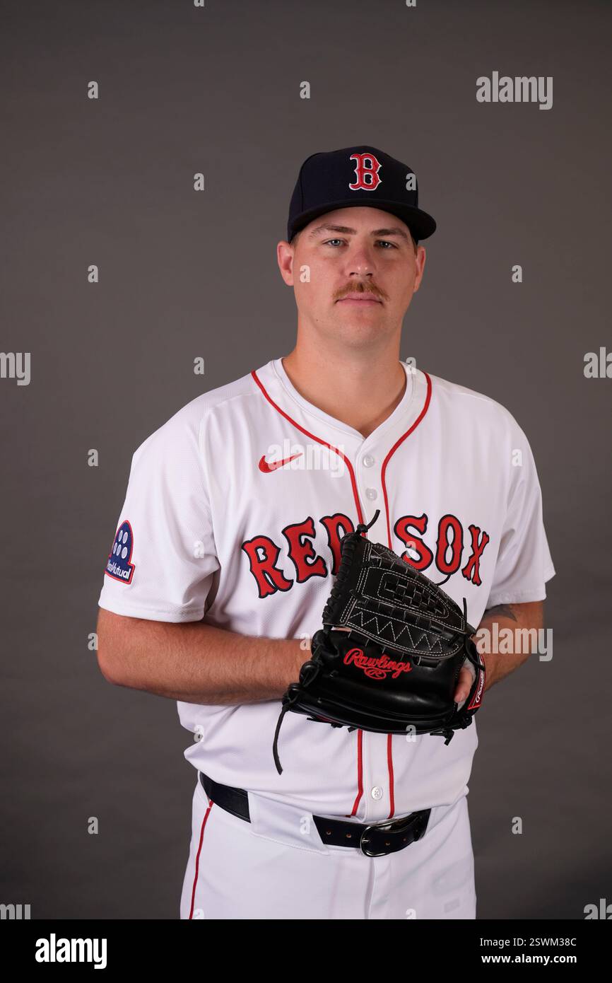 Boston Red Sox pitcher Josh Winckowski poses during photo day at the ...
