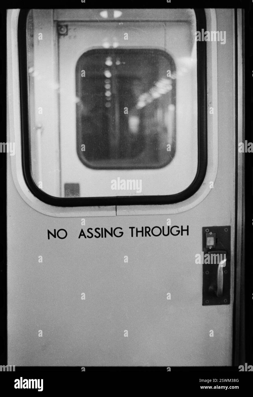 Sign subway train in Black and White Stock Photos & Images - Alamy