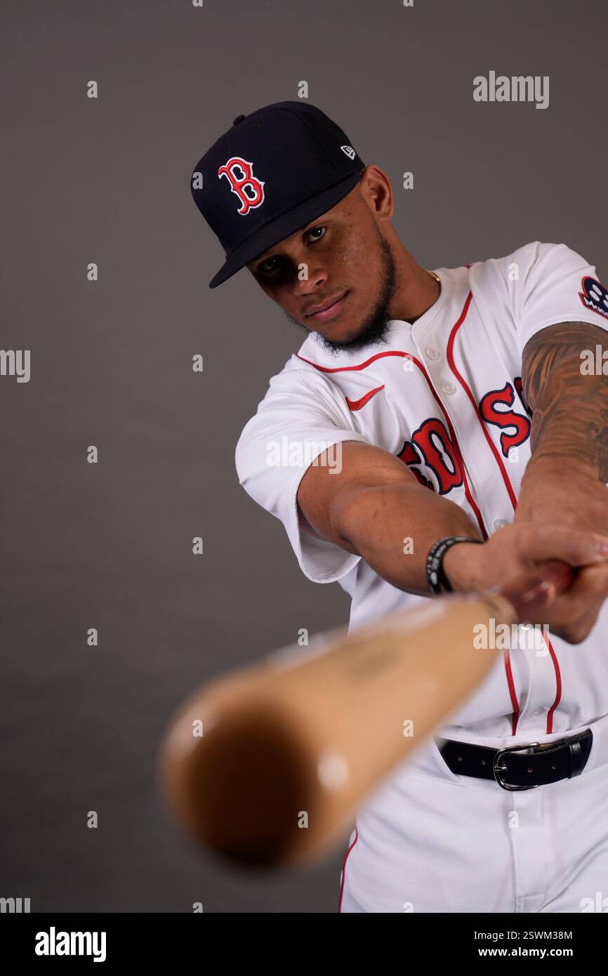 Boston Red Sox shortstop Ceddanne Rafaela poses during photo day at the ...