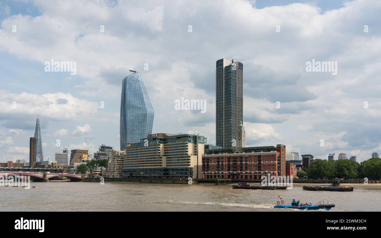 London, UK. View of the River Thames, showing the Shard, and the Sea ...