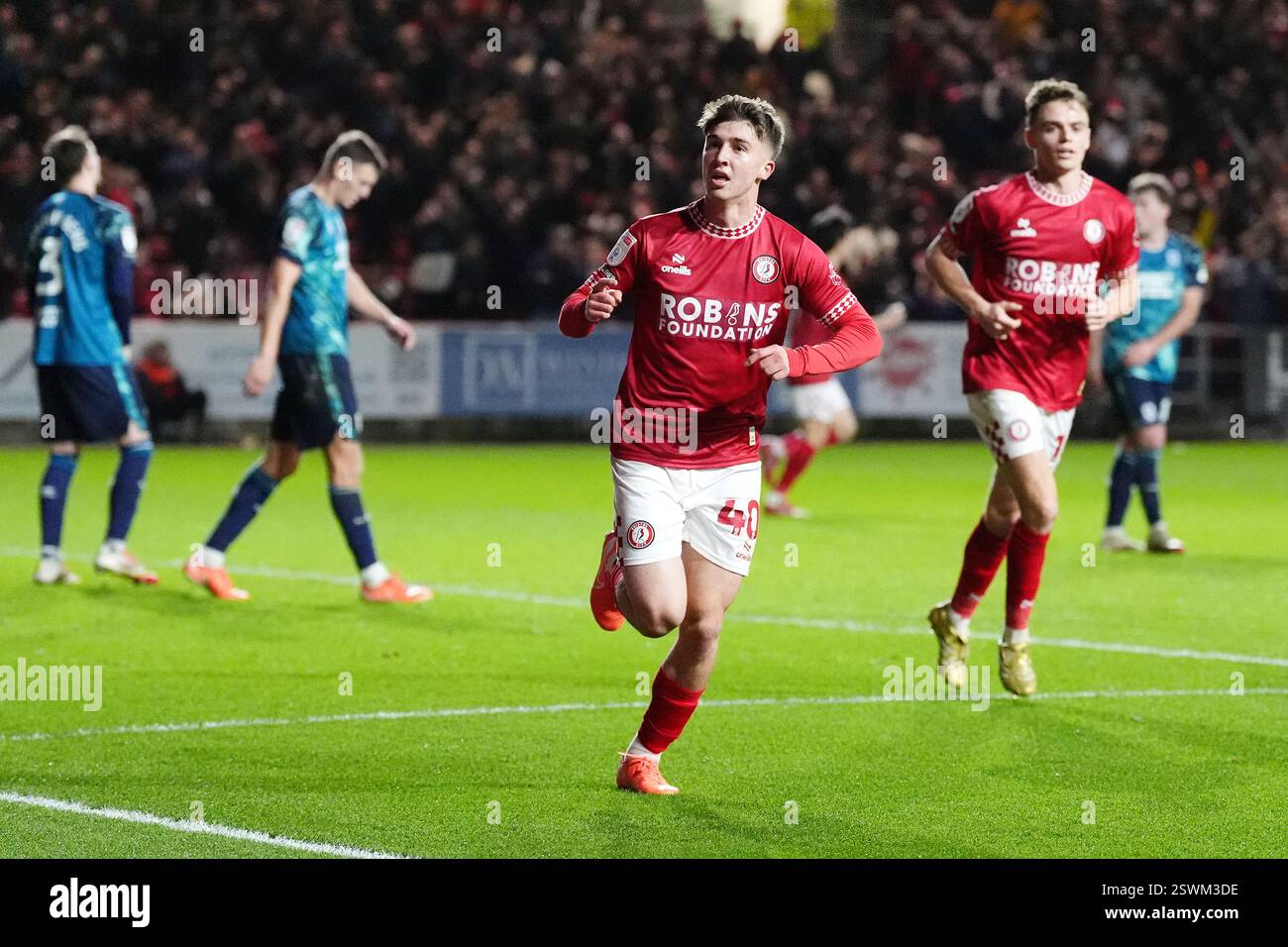 Bristol City's George Earthy celebrates scoring their side's first goal ...