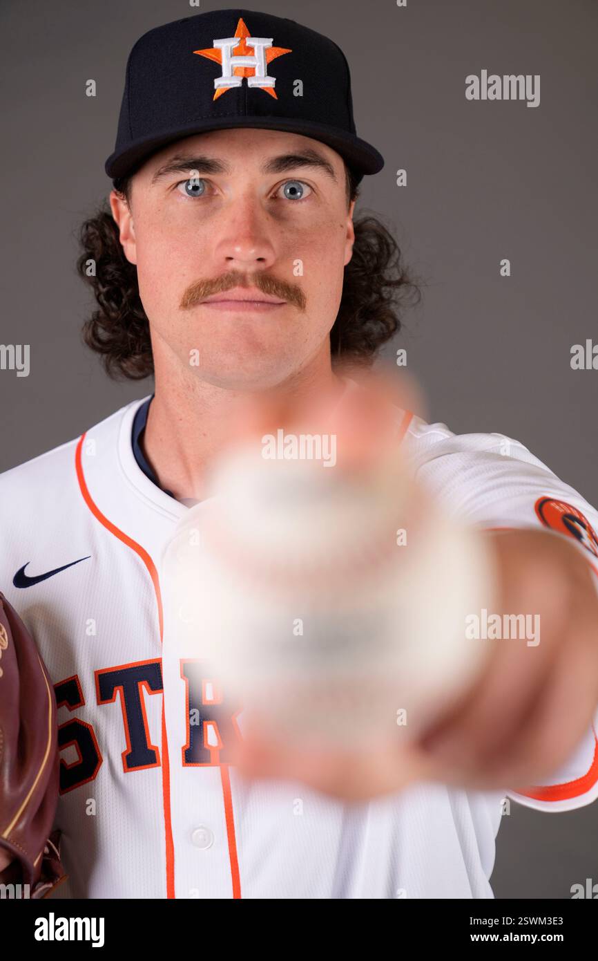 Houston Astros pitcher Bryan King poses during photo day at the team's ...