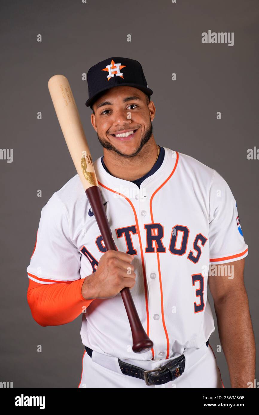 Houston Astros shortstop Jeremy Pena poses during photo day at the team ...