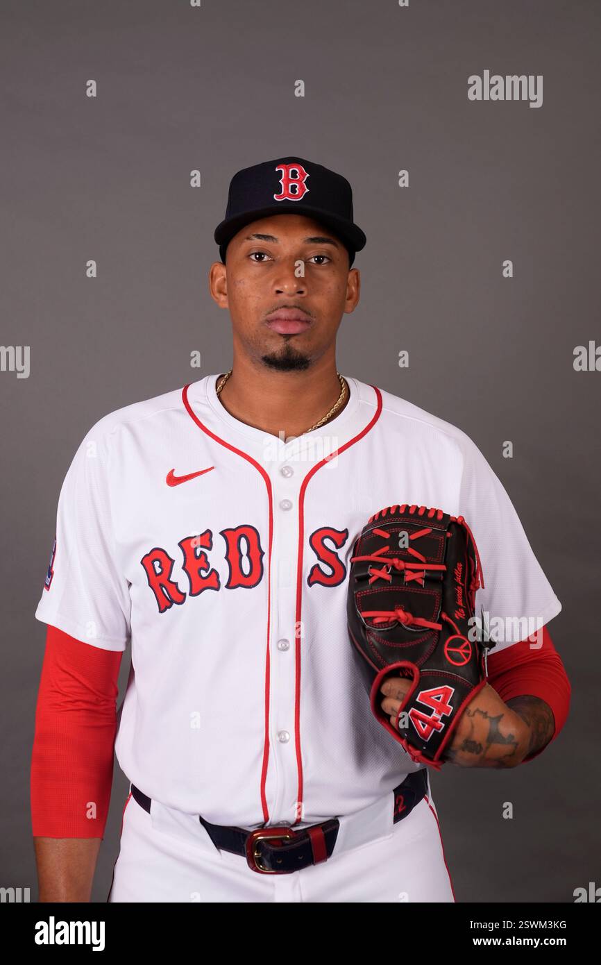 Boston Red Sox pitcher Yovanny Cruz poses during photo day at the team ...