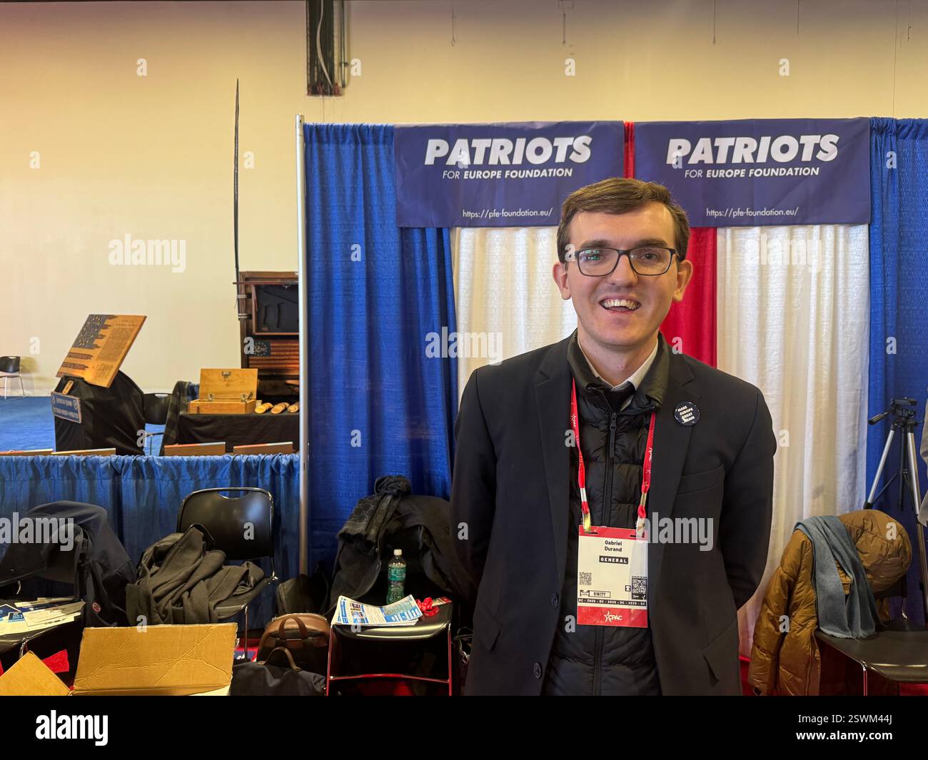 National Harbor, USA. 21st Feb, 2025. Gabriel Durand promotes the ...