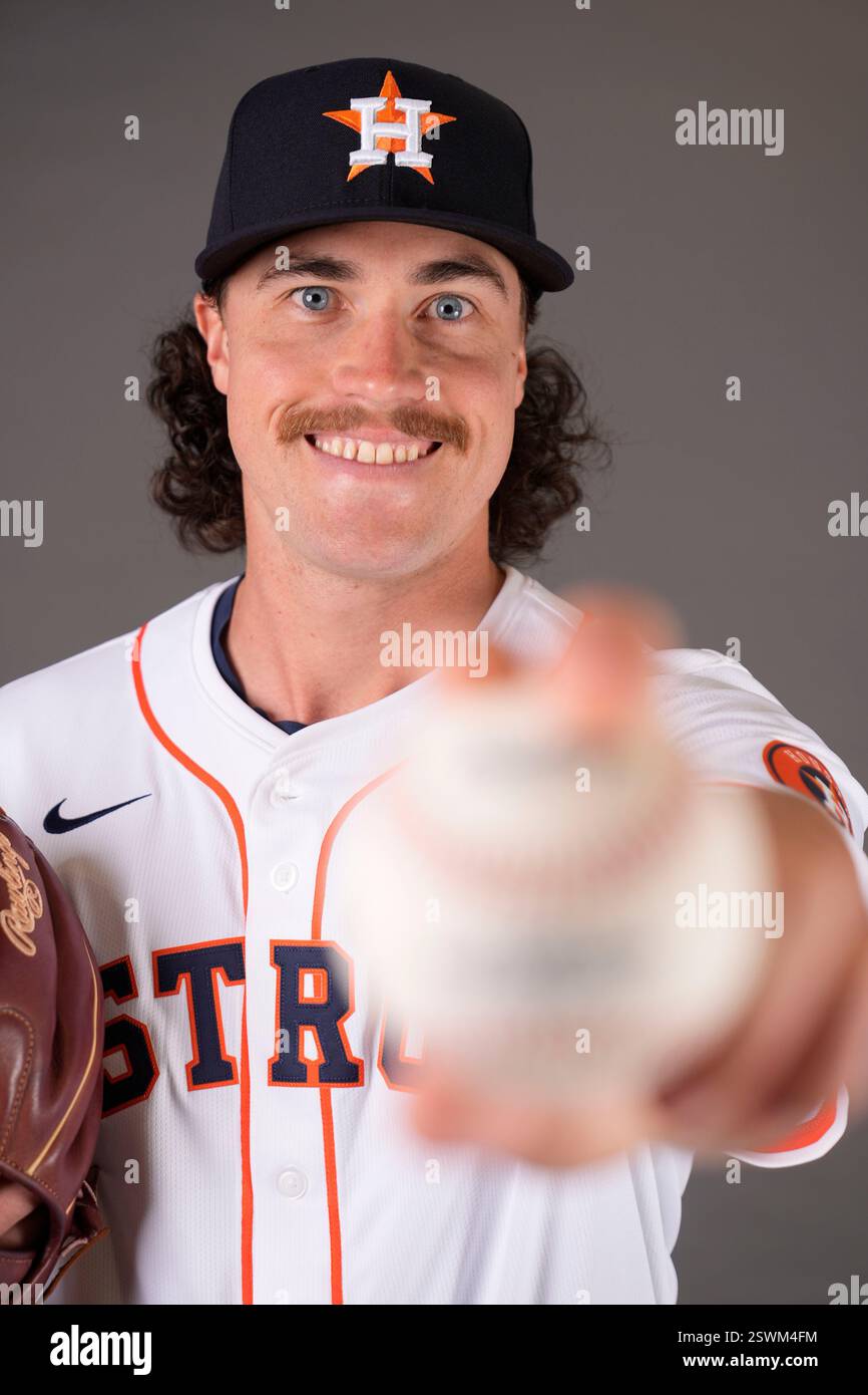 Houston Astros pitcher Bryan King poses during photo day at the team's ...