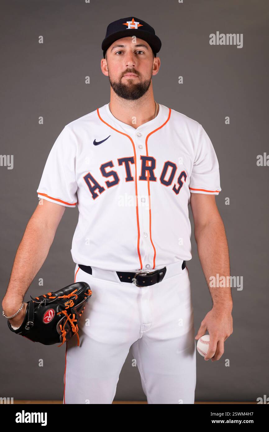 Houston Astros pitcher Bennett Sousa poses during photo day at the team ...