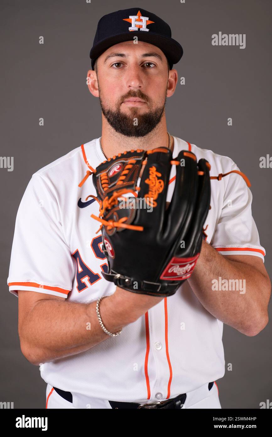 Houston Astros pitcher Bennett Sousa poses during photo day at the team ...