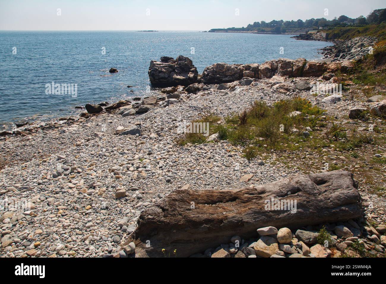 A Rocky beach at the Cliff walk at the shore of the Easton bay in ...