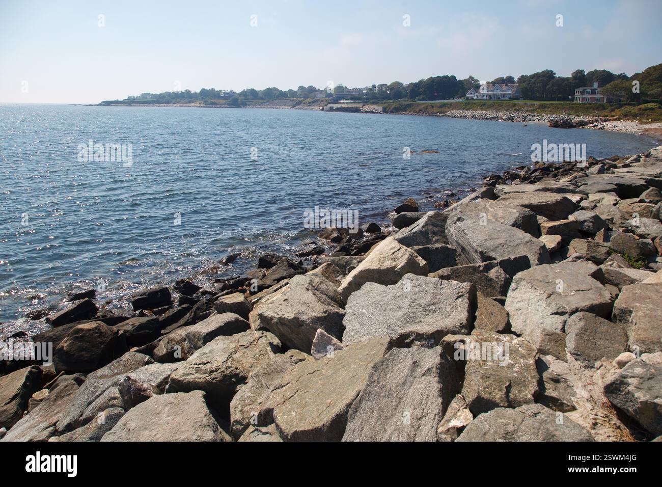 A Rocky beach at the Cliff walk at the shore of the Easton bay in ...