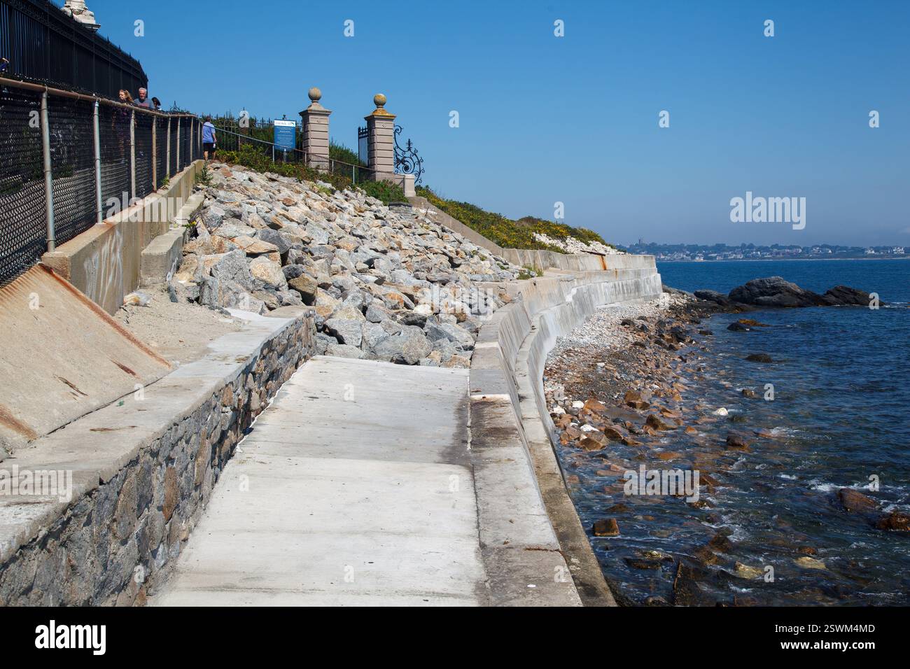 A Rocky beach at the Cliff walk at the shore of the Easton bay in ...