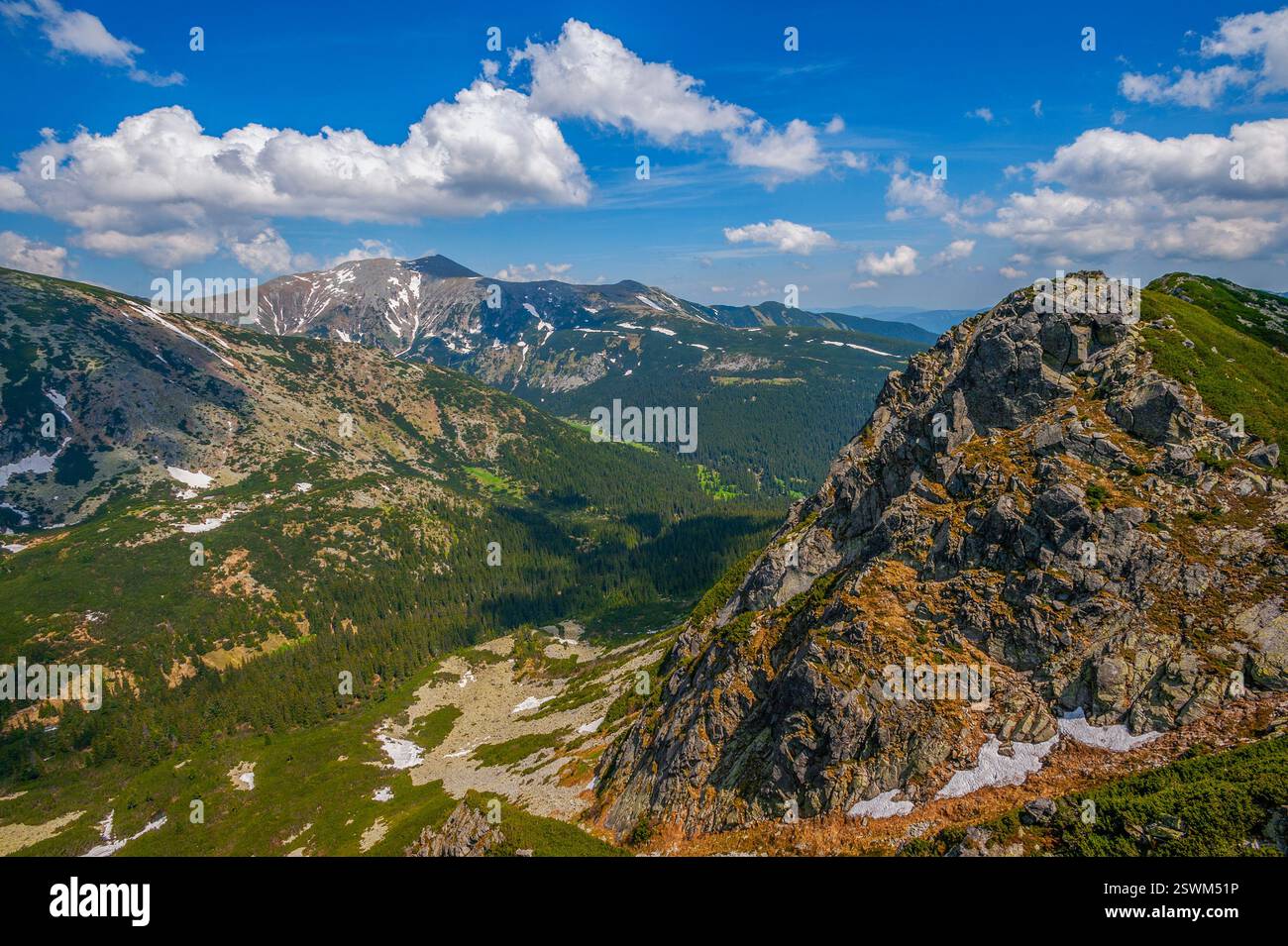 Spring sunset landscape in Retezat Mountains, Romania, Europe Stock ...