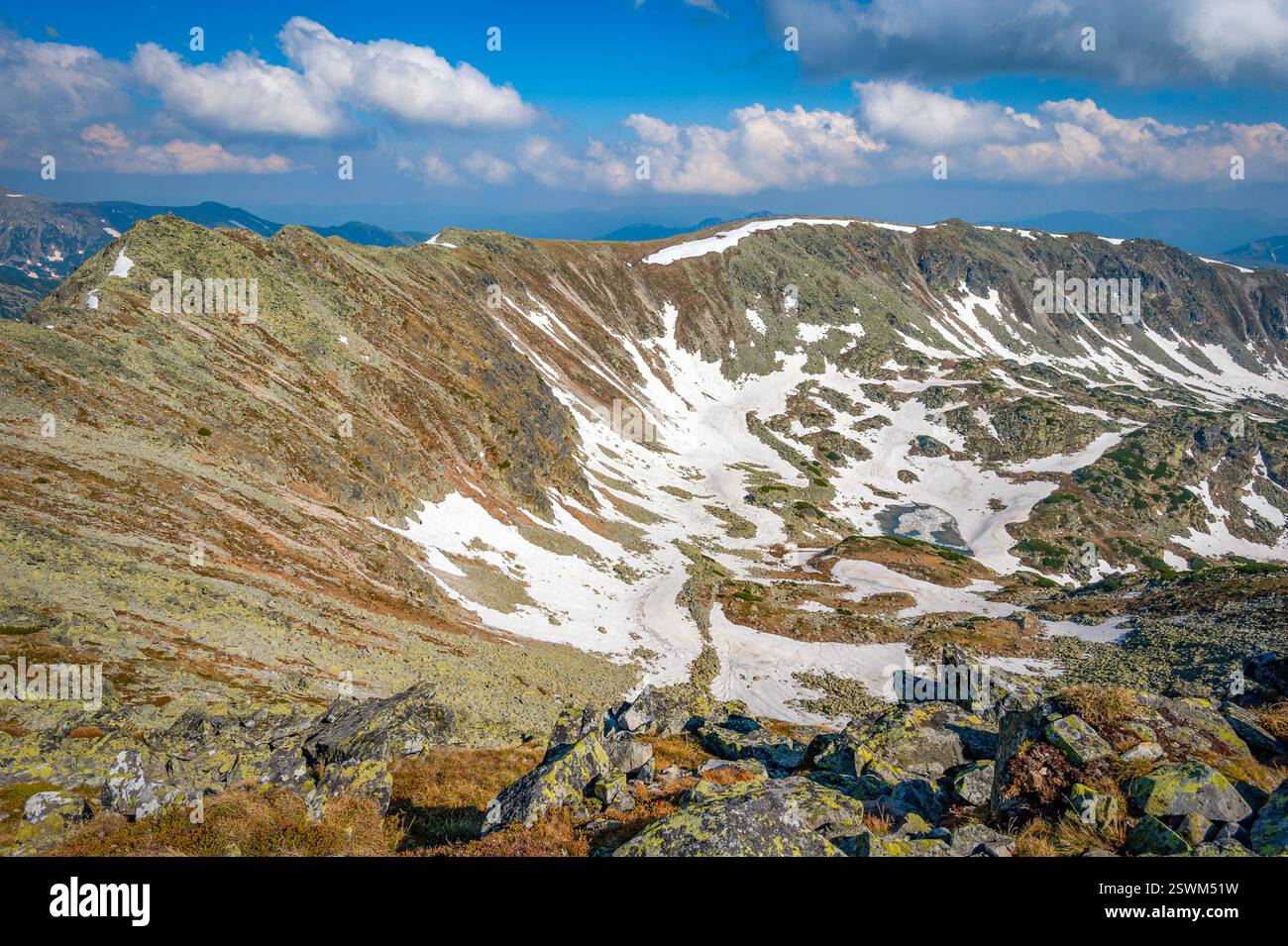 Spring sunset landscape in Retezat Mountains, Romania, Europe Stock ...