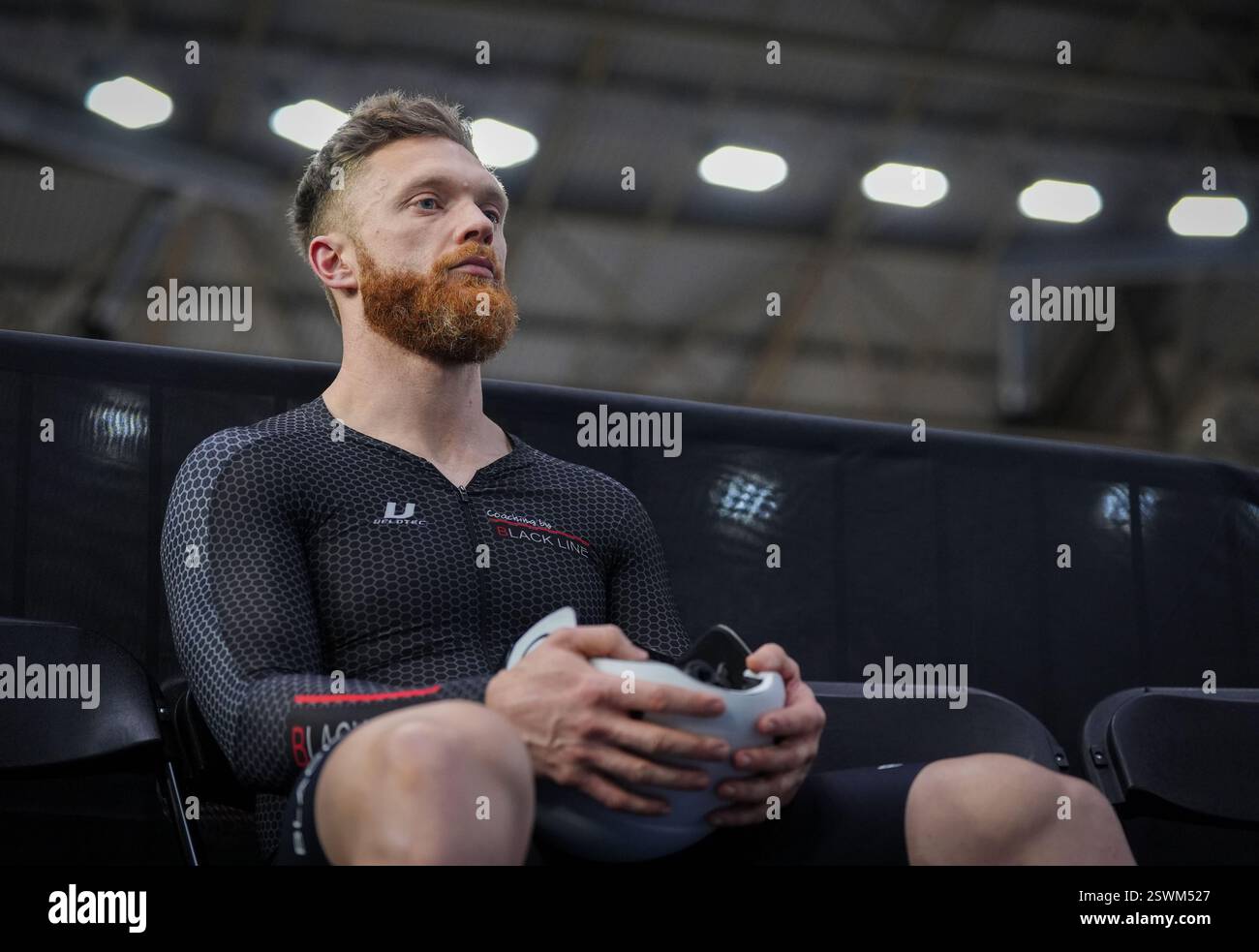 Black Line's Peter Mitchell ahead of the Men's Sprint Final on day one ...
