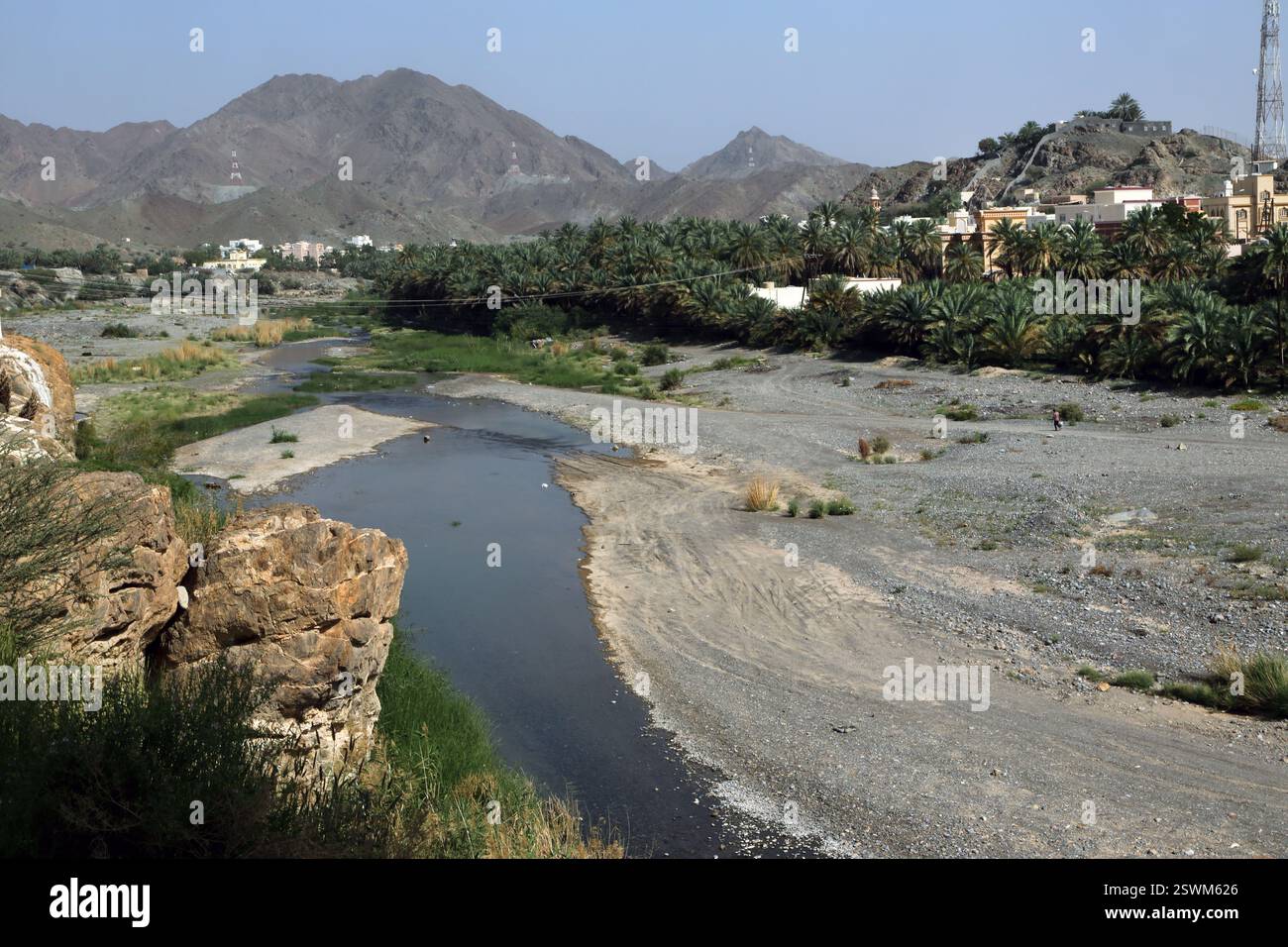 Village by Wadi Fanja - Al - Hadith, Fanja Oman Stock Photo - Alamy
