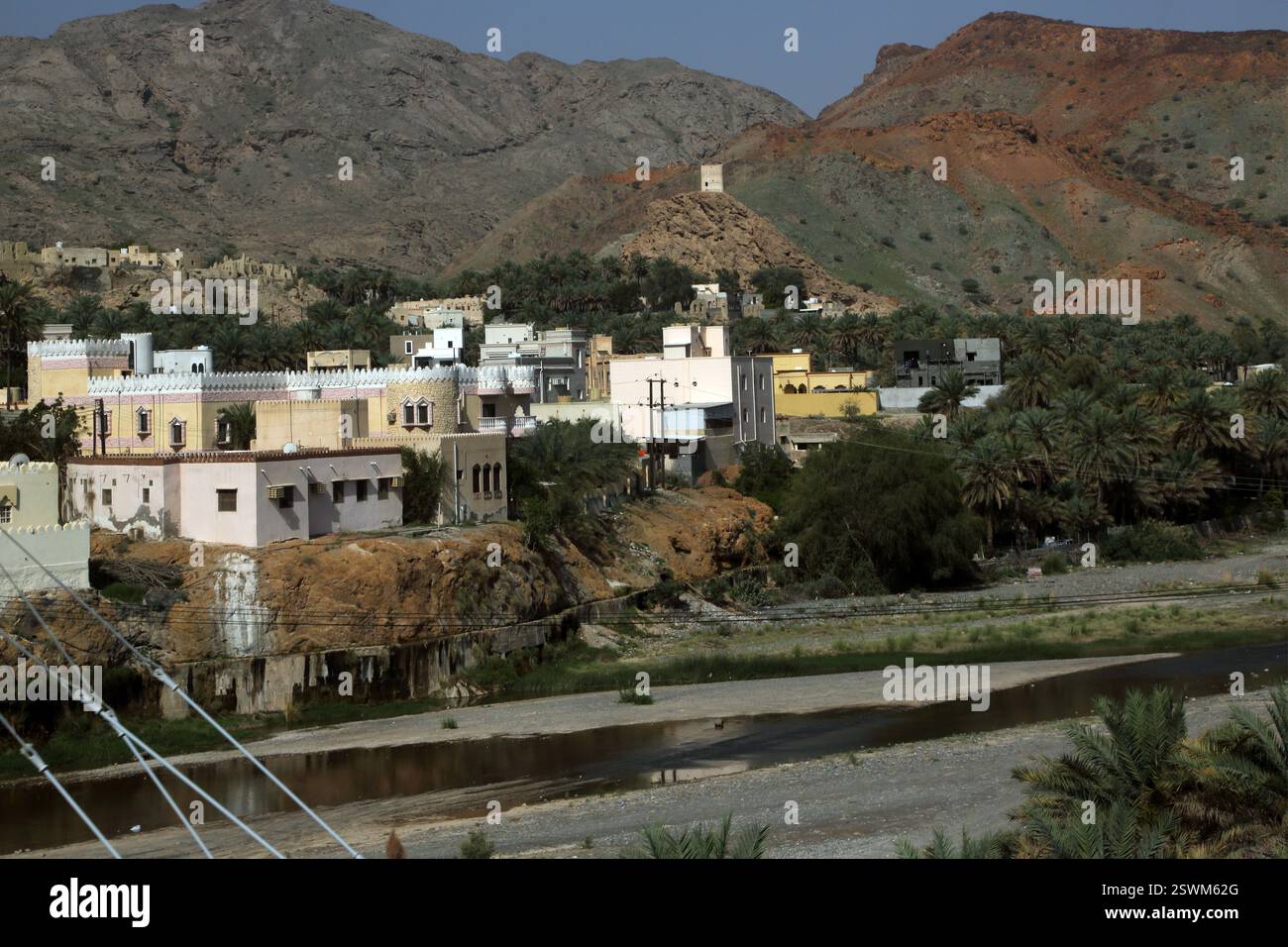 Village by Wadi Fanja - Al - Hadith, Fanja Oman Stock Photo - Alamy