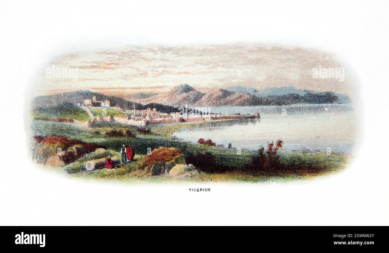 Illustration Tiberias on the Western Shore of the Sea of Galilee Holy ...
