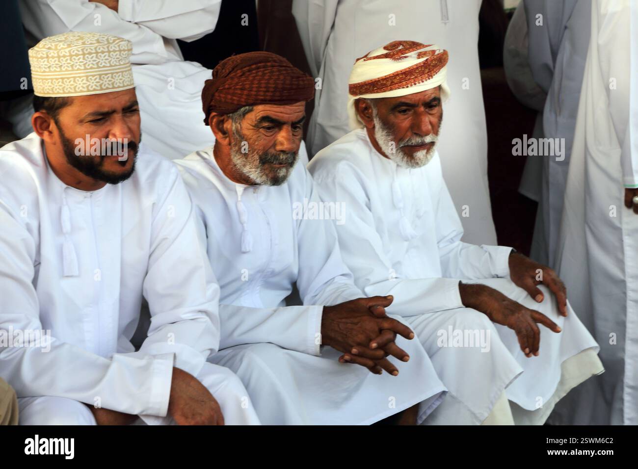 Omani Men Wearing Traditional Clothes at Nizwa Livestock Market Nizwa ...
