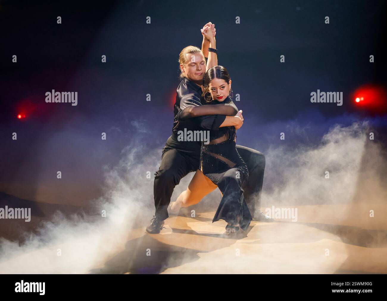 Cologne, Germany. 21st Feb, 2025. Gabriel Kelly, singer, and Malika ...