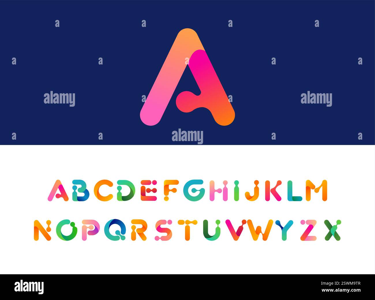 Modern tech 3D minimal alphabet font. English letters for logo design ...