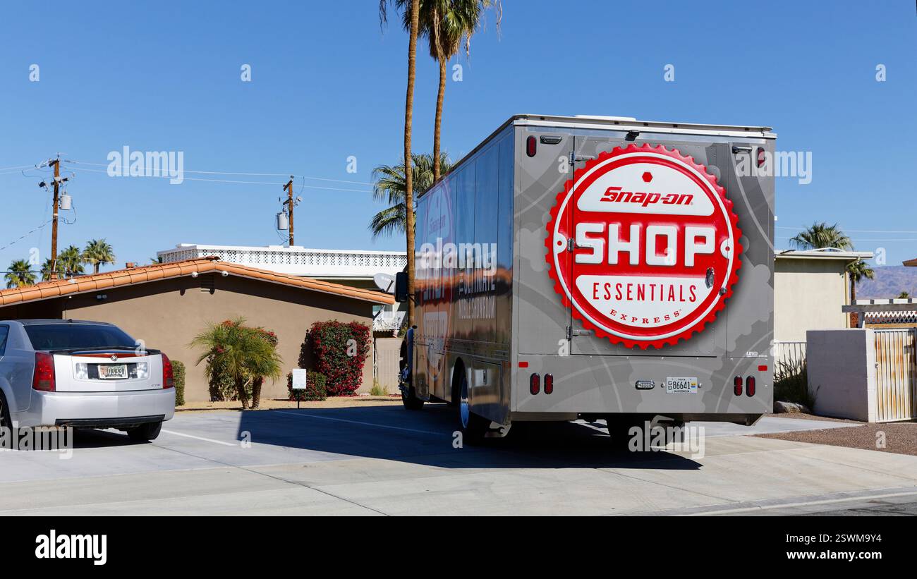 Snap-on tool sales truck in Palm Springs, California Stock Photo - Alamy