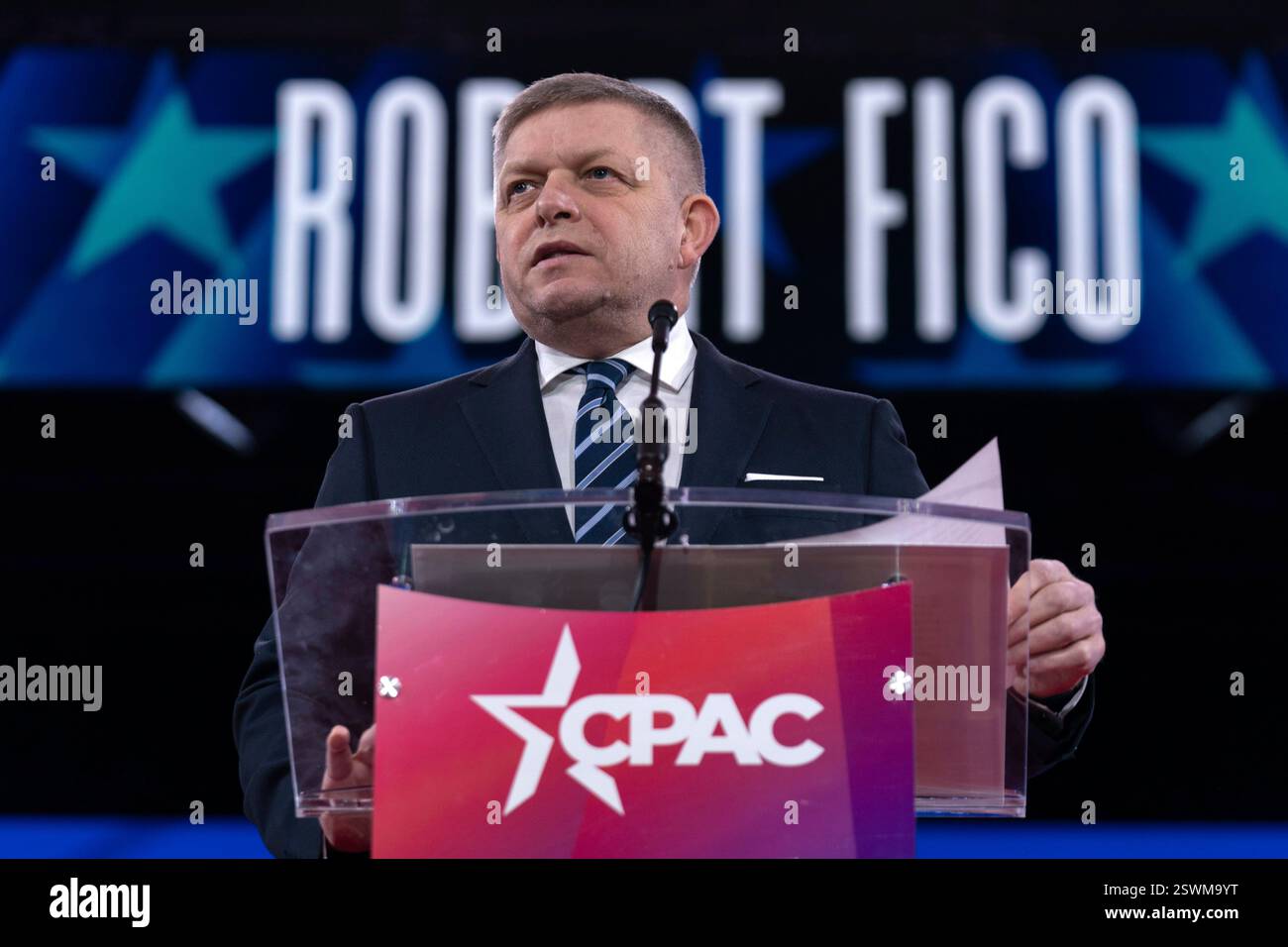 Slovakia's Prime Minister Robert Fico speaks at the Conservative ...