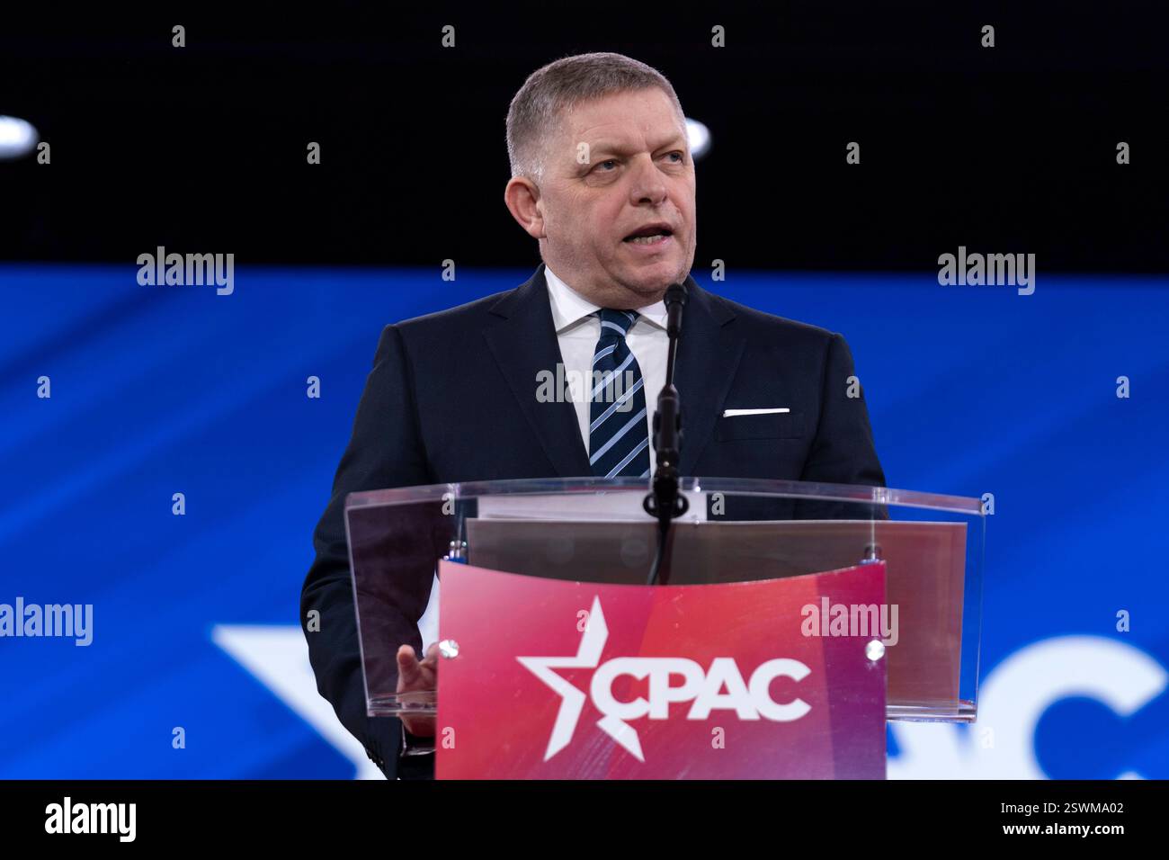 Slovakia's Prime Minister Robert Fico speaks at the Conservative ...
