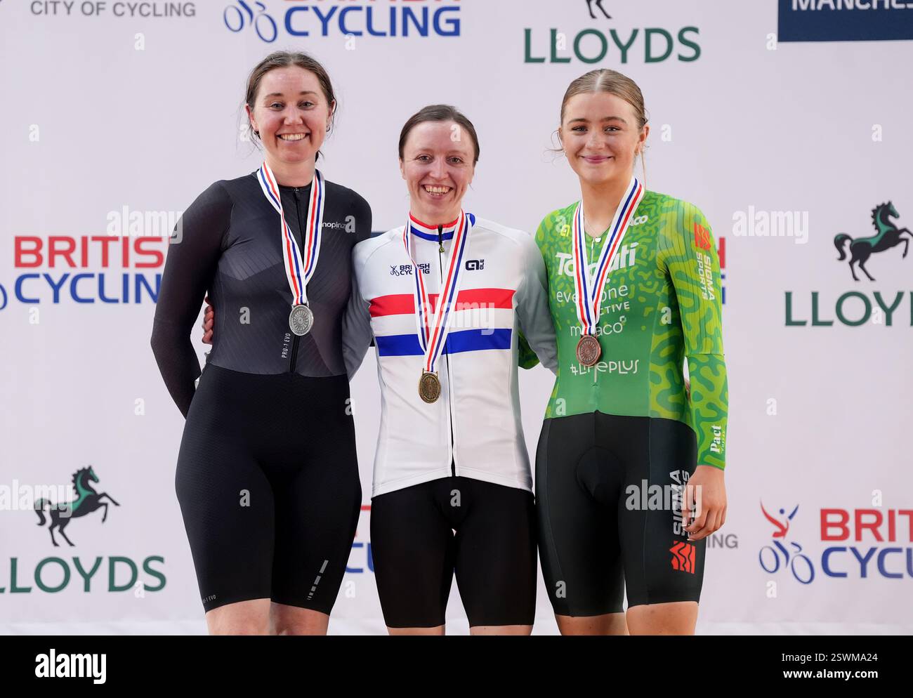 Gold medallist Anna Morris, Silver medallist Katie Archibald, and ...