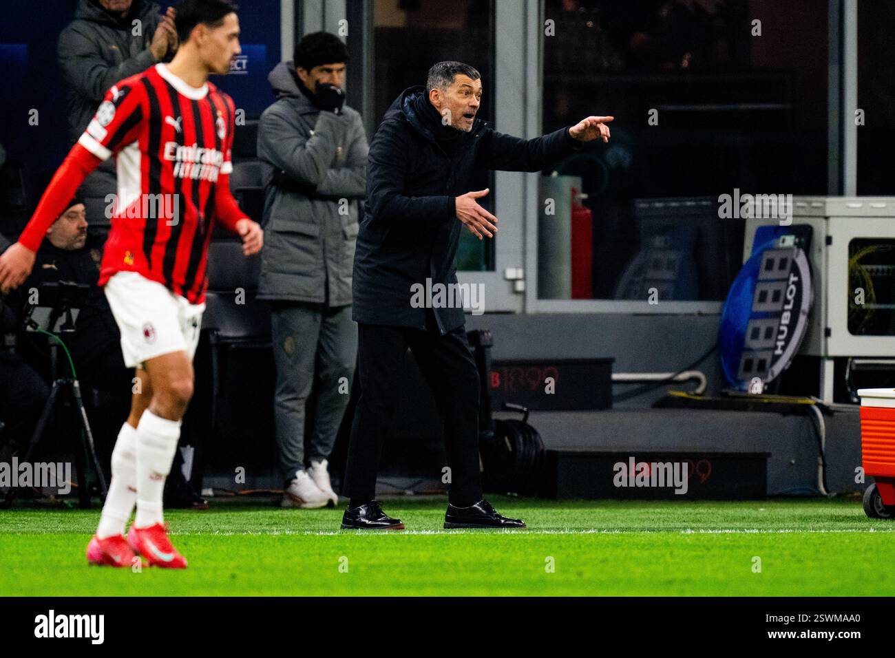 Milan, Italy. 18th Feb, 2025. Milan - AC Milan coach Sergio Conceicao ...