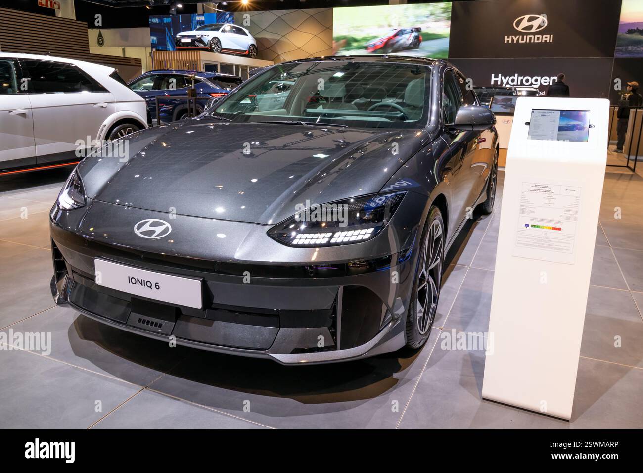 Hyundai IONIQ 6 (2025) all-electric saloon car at the Brussels Motor ...