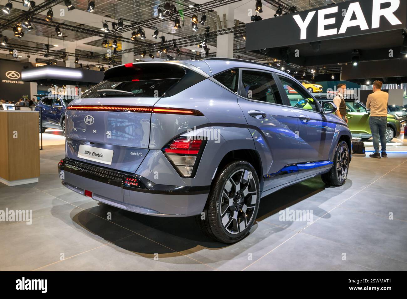 Hyundai KONA Electric (2025) EV car at the Brussels Motor Show ...