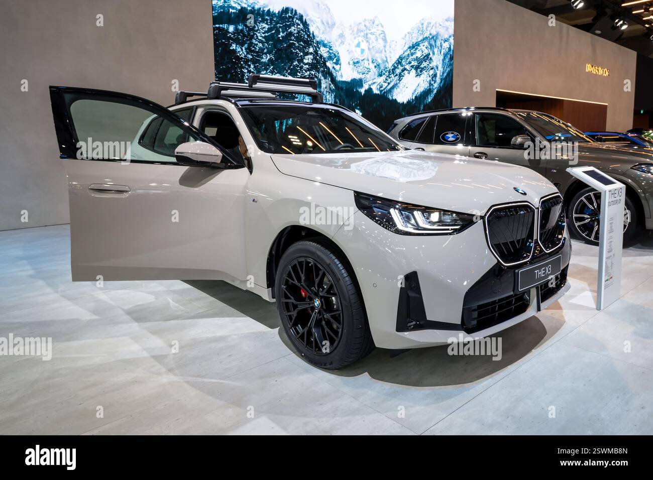 BMW X3 (2025) car at the Brussels Motor Show. Brussels, Belgium ...