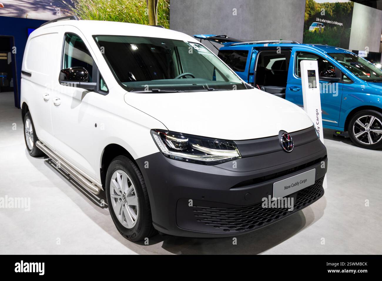 Volkswagen Caddy Cargo (2024) commercial vehicle at the Brussels Motor ...