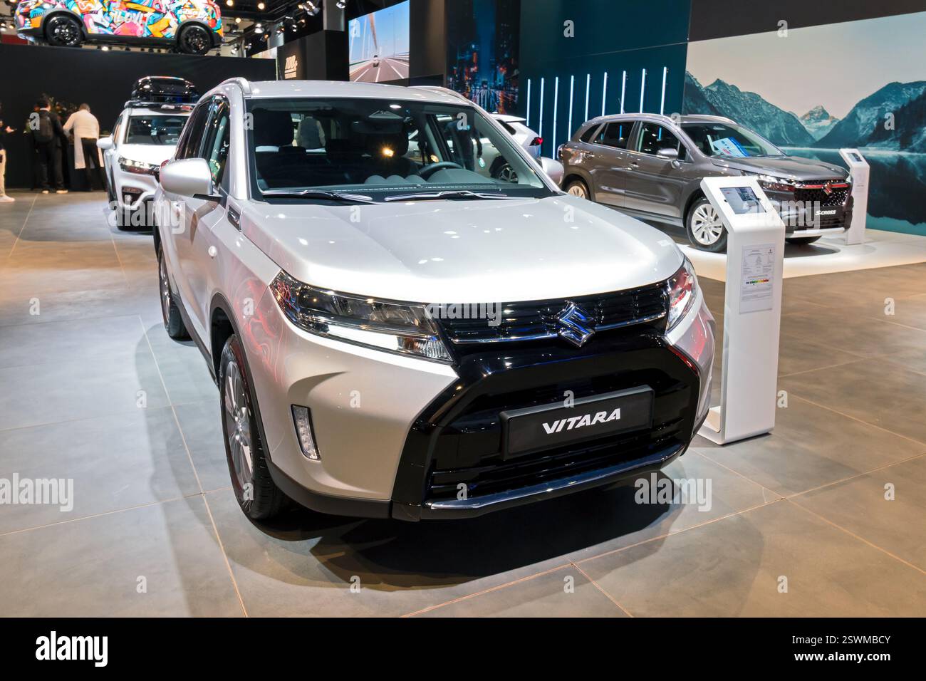 Suzuki Vitara (2025) hybrid car at the Brussels Motor Show. Brussels ...
