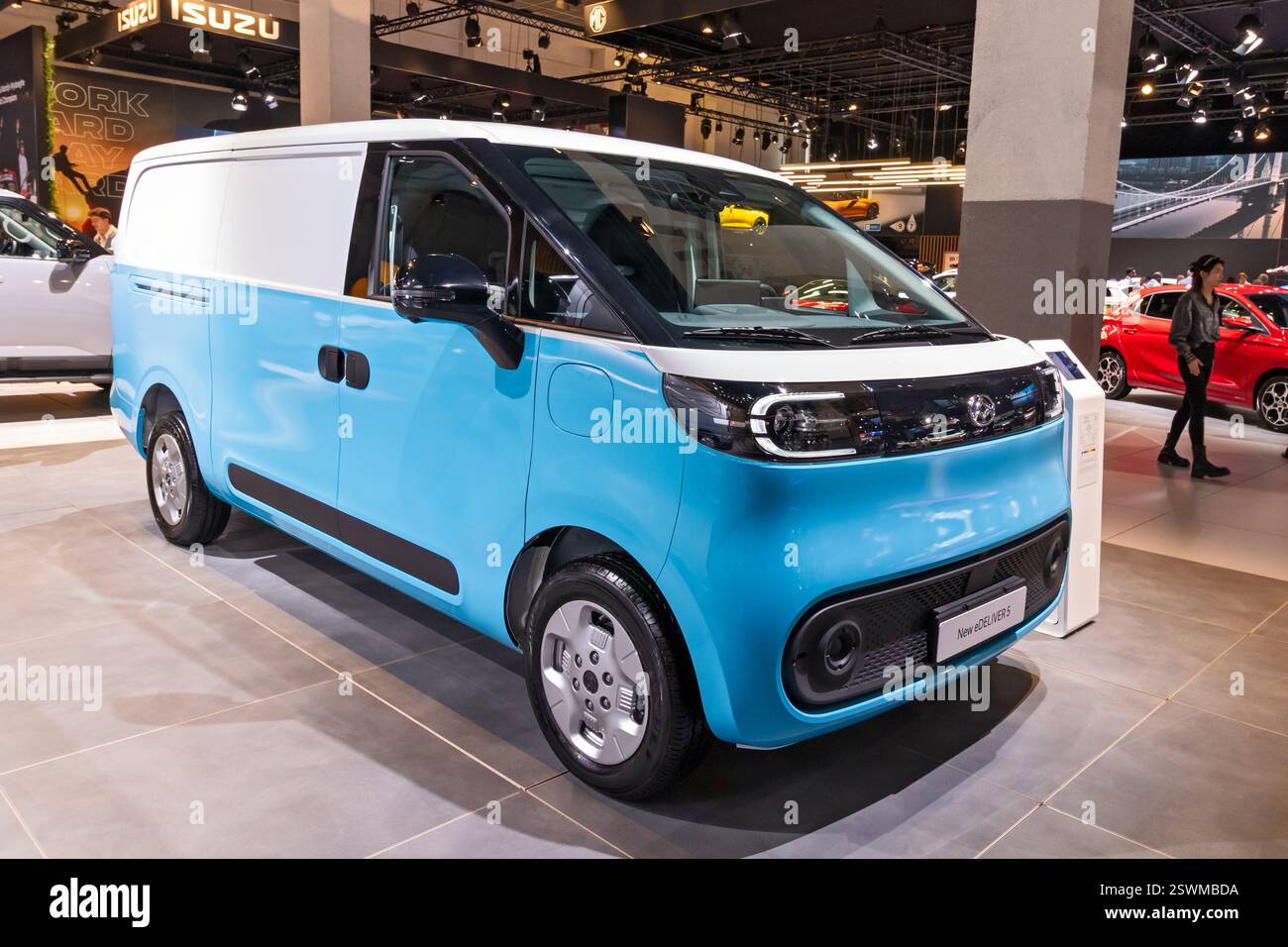 MAXUS eDELIVER 5 electric van at the Brussels Motor Show. Brussels ...