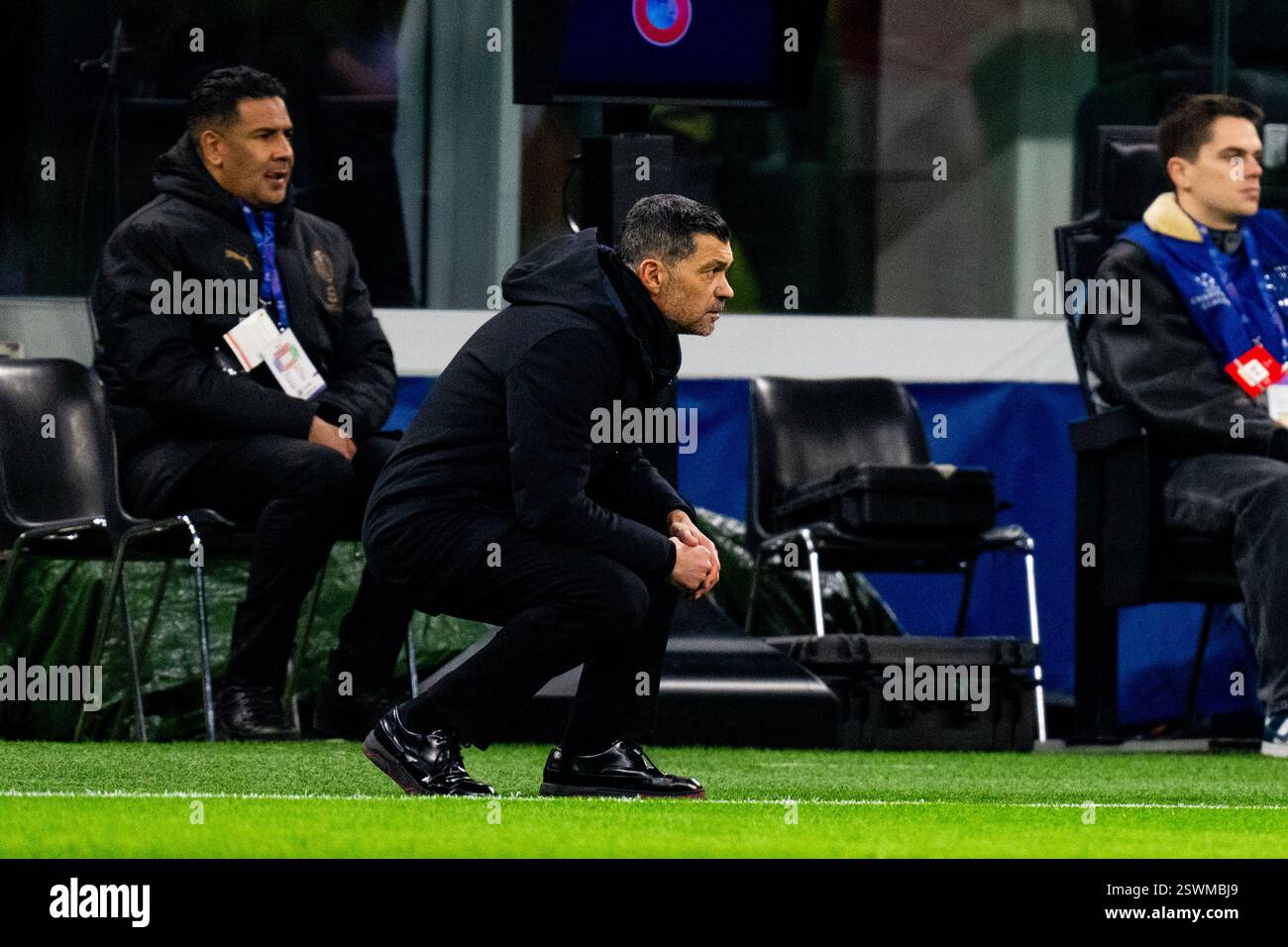 Milan, Italy. 18th Feb, 2025. Milan - AC Milan coach Sergio Conceicao ...