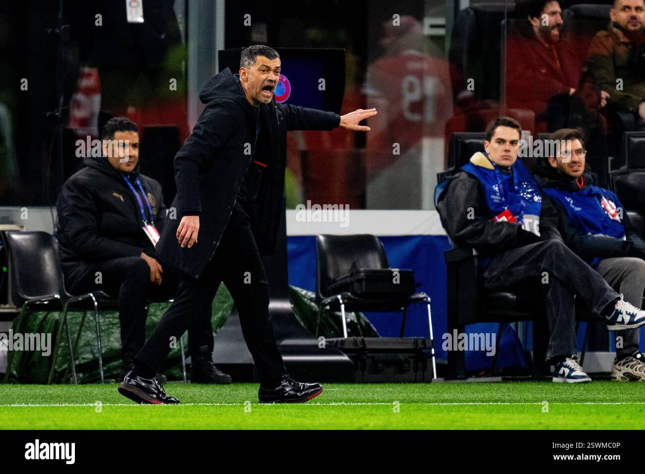 Milan, Italy. 18th Feb, 2025. Milan - AC Milan coach Sergio Conceicao ...