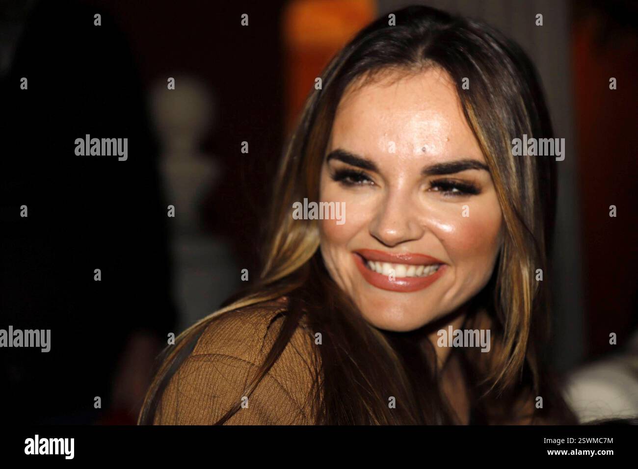 Sevilla, Spain. 21st Feb, 2025. Singer Melody meeting with fan before ...