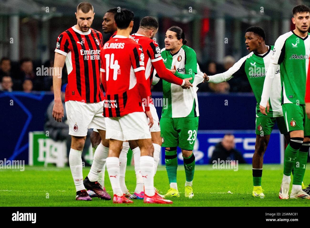 Milan, Italy. 18th Feb, 2025. Milan - Strahinja Pavlovic of AC Milan ...