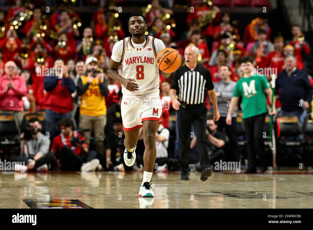 Maryland guard Jay Young (8) in action during the second half of an ...