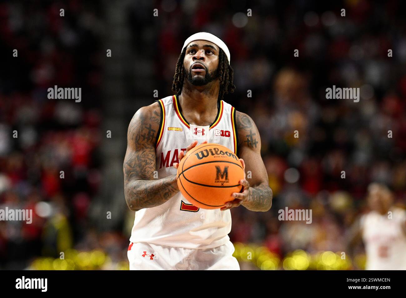 Maryland guard Selton Miguel (9) in action during the second half of an NCAA college basketball ...